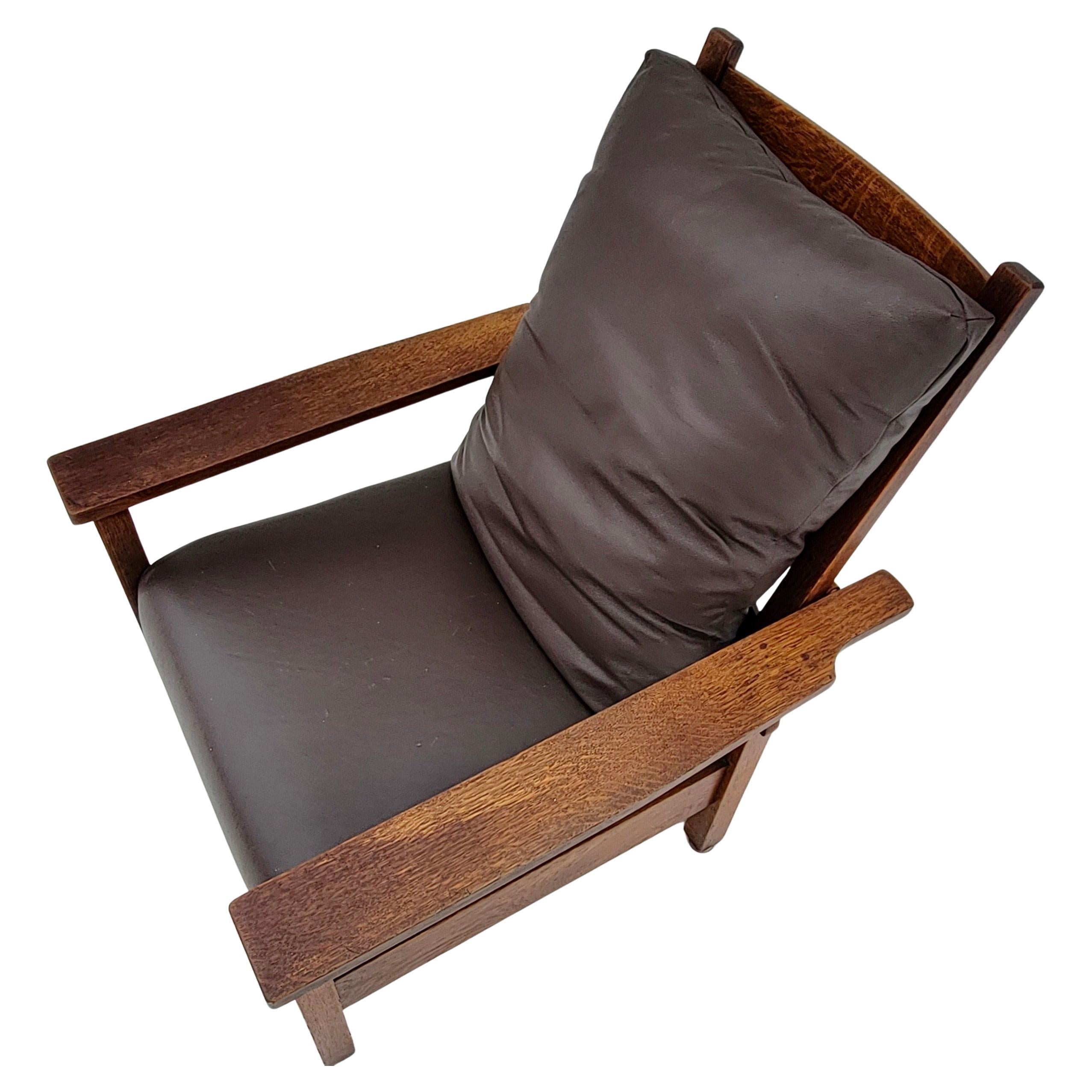 Gustav Stickley Morris Reclining Lounge Chair Mission Arts and Crafts ...