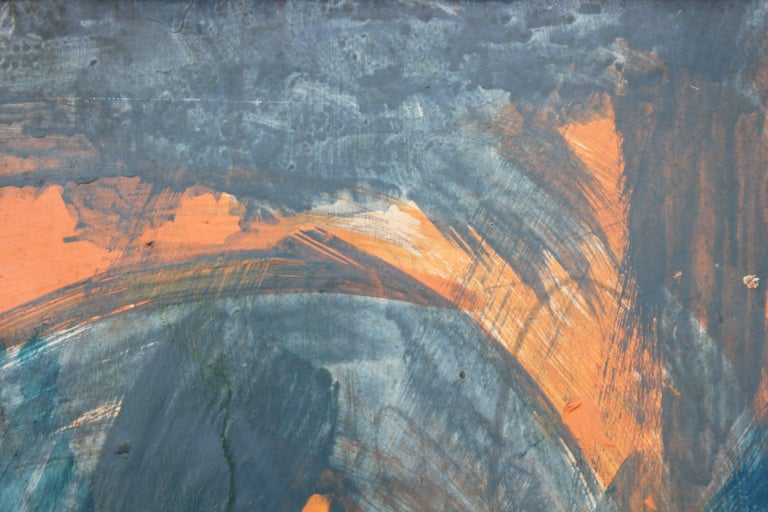 Gustave Alhadeff - Navy, Orange, and Yellow Tribal Abstract Painting at ...