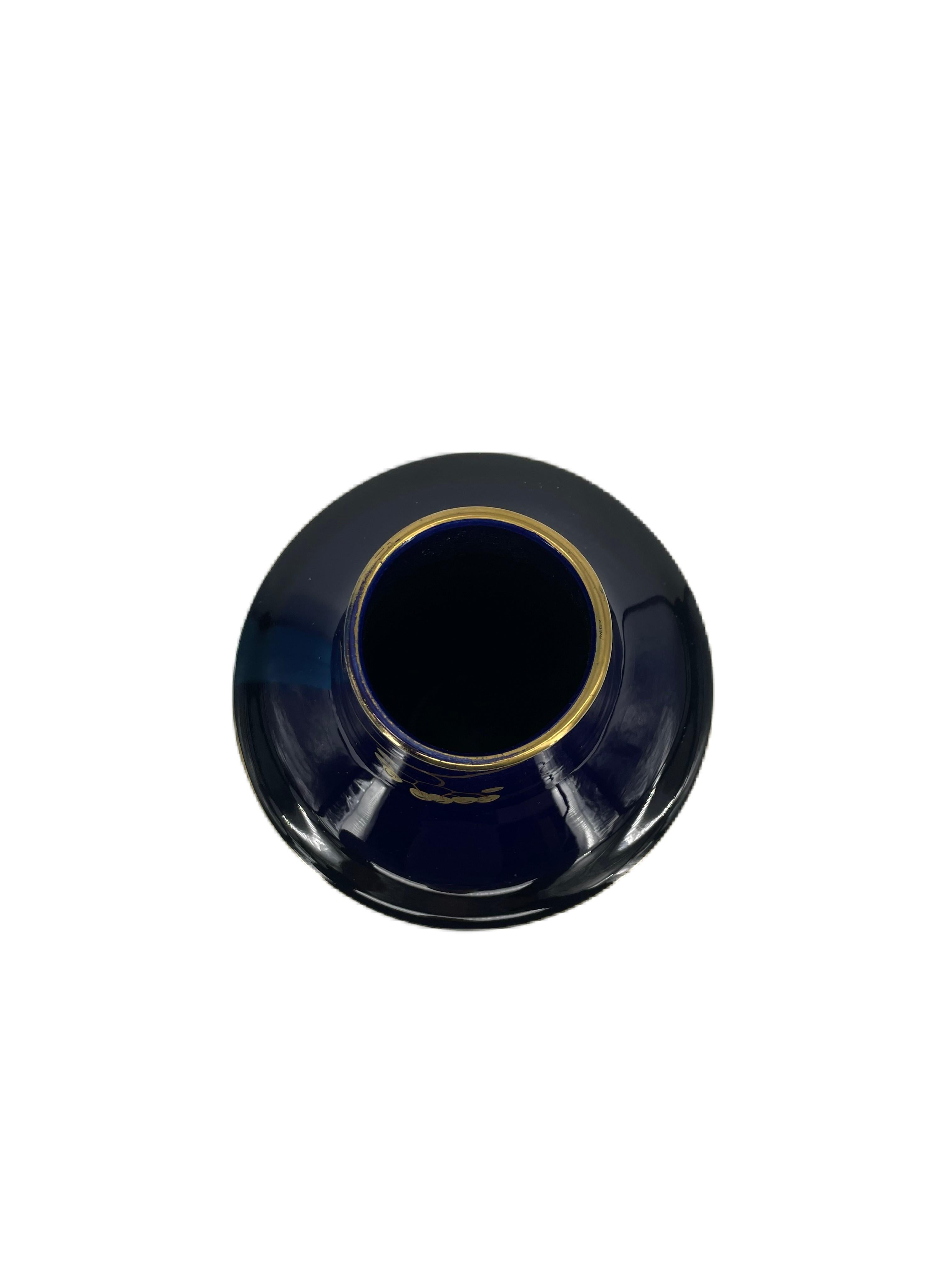 Gustave Asch Large Vase Ceramic Blue Tours, 1900 For Sale at 1stDibs