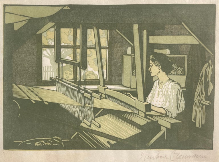 Gustave Baumann - THE RUG WEAVER For Sale at 1stDibs