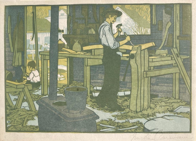 Gustave Baumann - THE WAGGON SHOP For Sale at 1stDibs