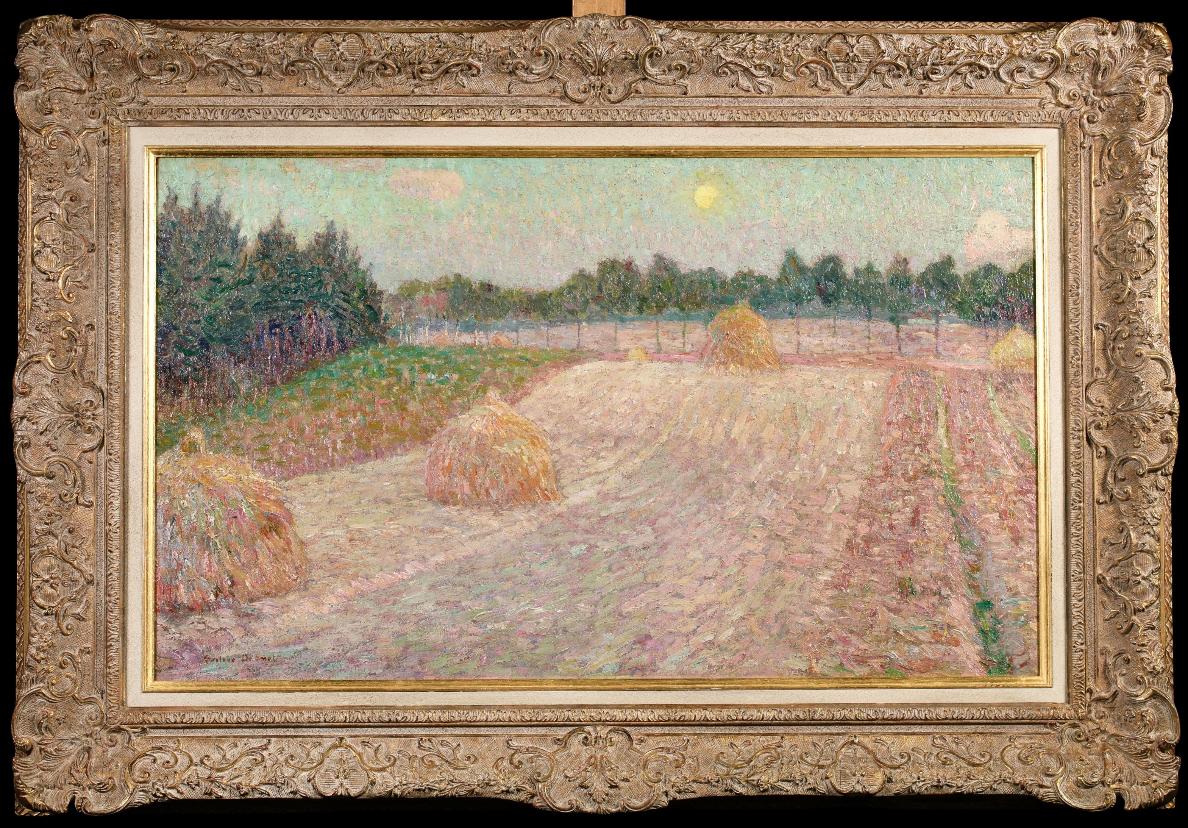 Gustave De Smet - A Hayfield at Sunset - Divisionist Impressionist ...
