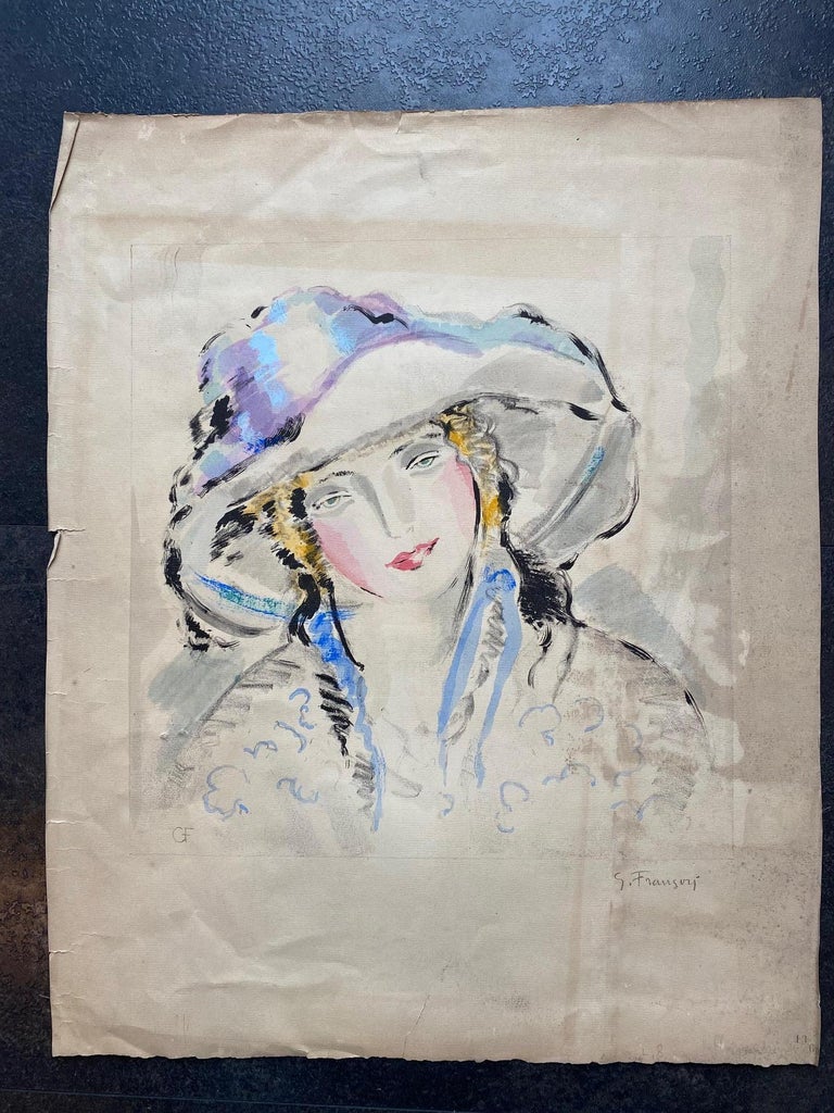 Gustave Francois (Barraud) - Portrait of woman For Sale at 1stDibs