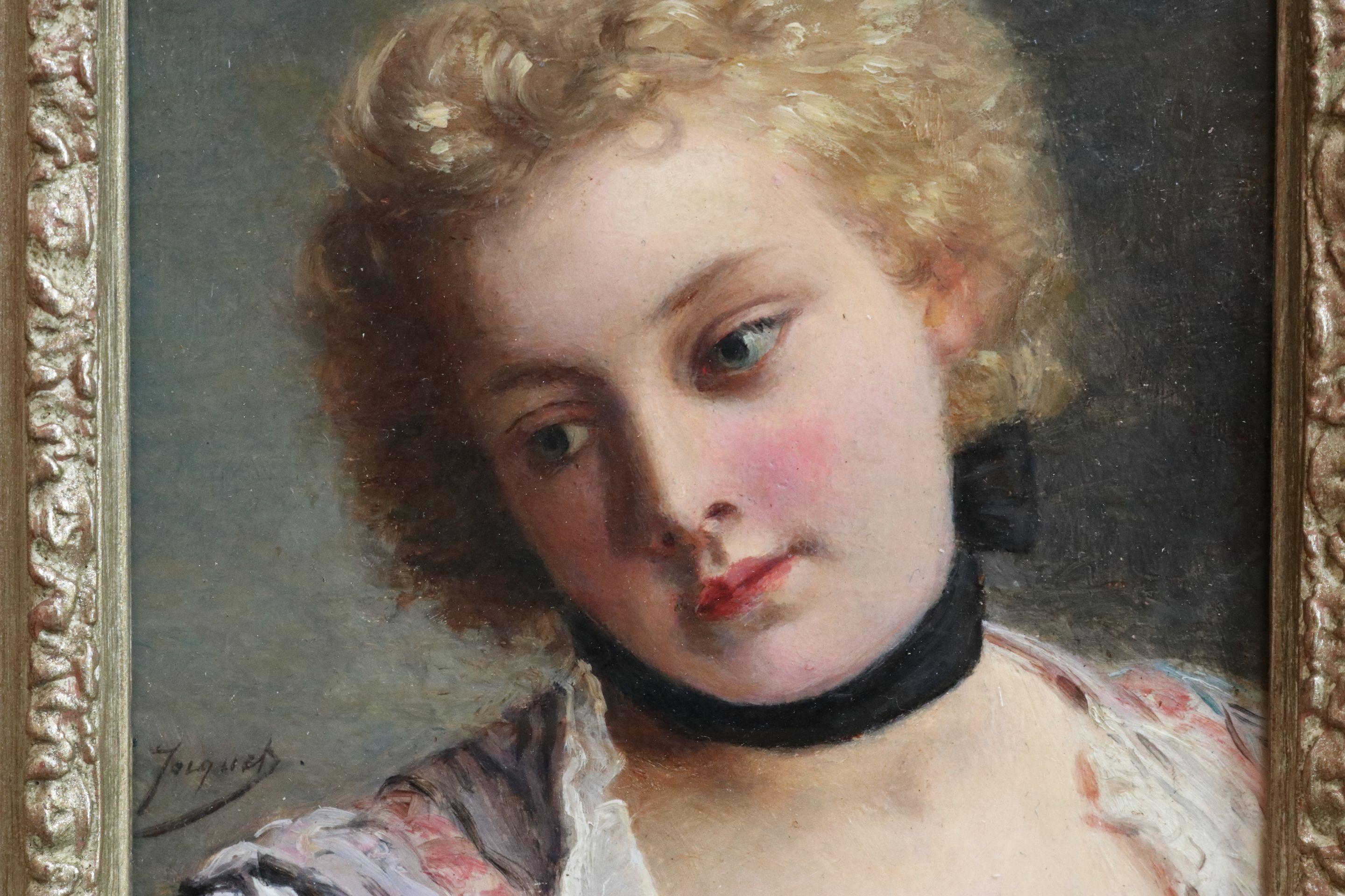 Gustave Jean Jacquet - Jeune Fille - 19th Century Oil, Portrait of ...