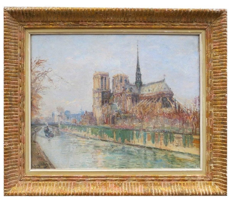 Gustave Madelain - Paris Notre Dame Seine Bank by Gustave Madelain at ...