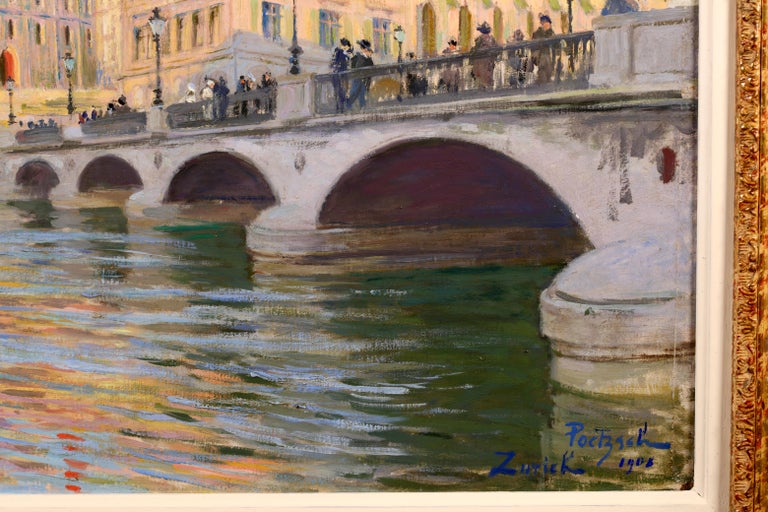 Gustave Poetzsch - Zurich - 1908 - Post Impressionist Oil, Figures in ...