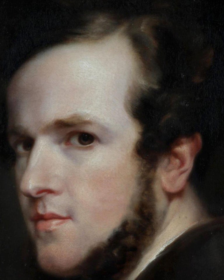 A portrait of a young man 19th century oil on canvas For Sale at 1stDibs