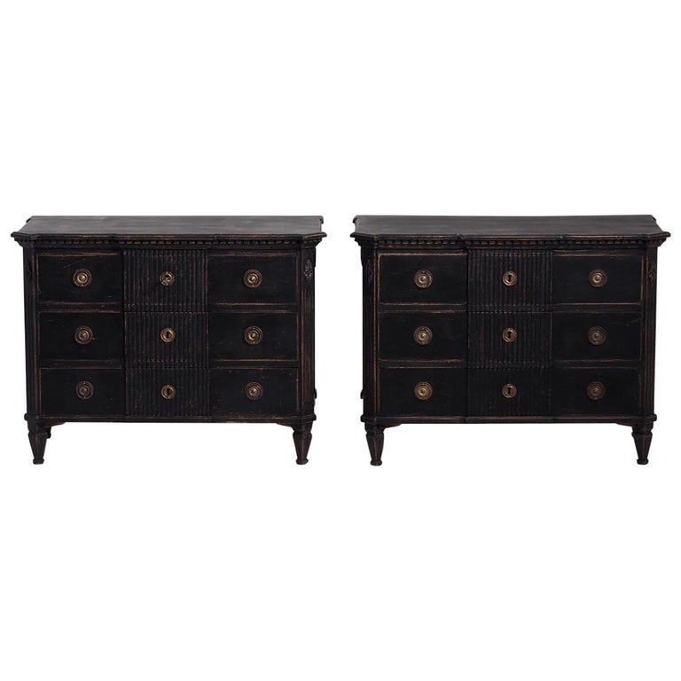 Gustavian Break-Front Chests, 1830 at 1stDibs