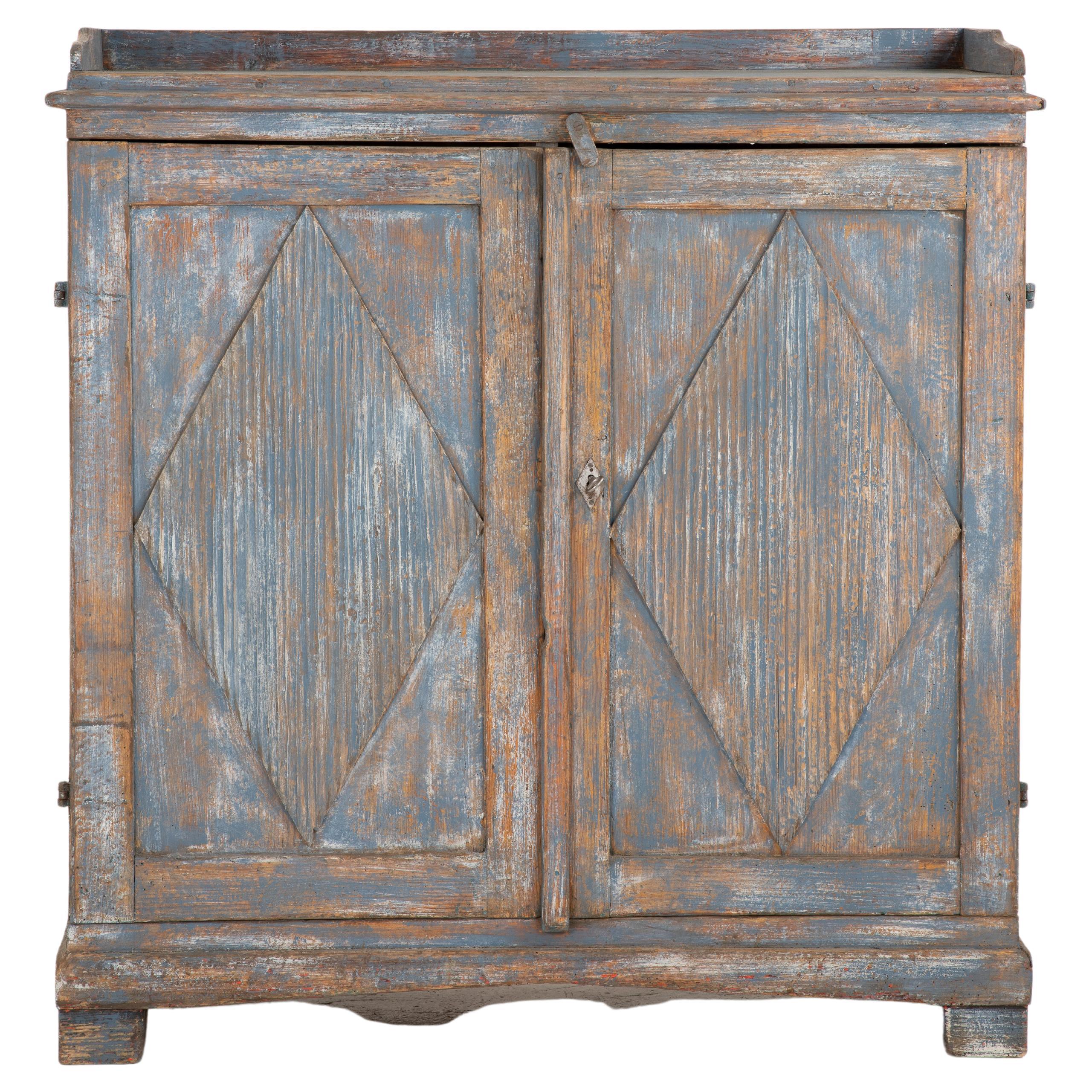 Antique English Country Buffet Cabinet with Original Red Paint For Sale ...