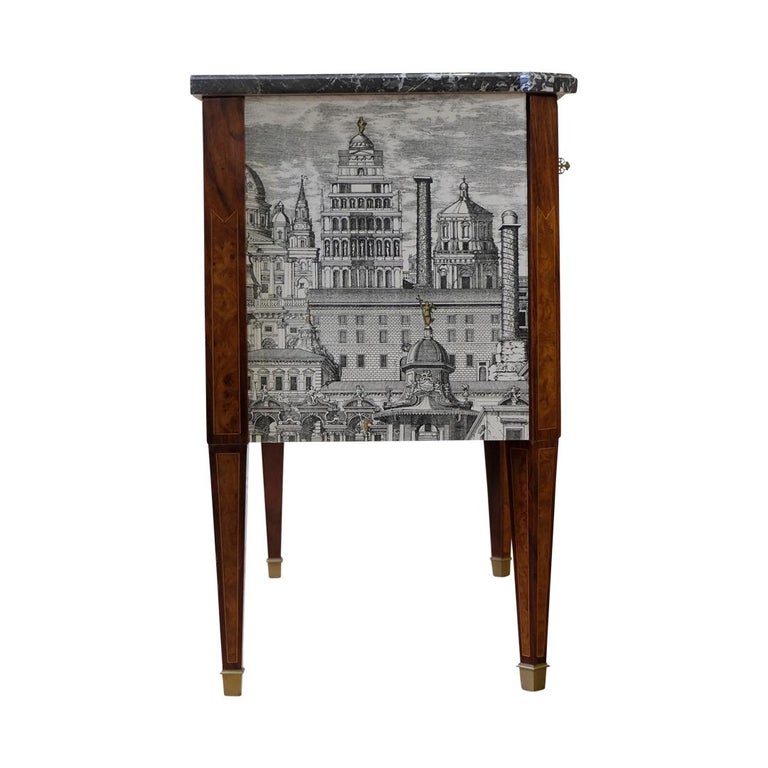 Gustavian Commode with Fornasetti Ancient Rome Design and Natural ...