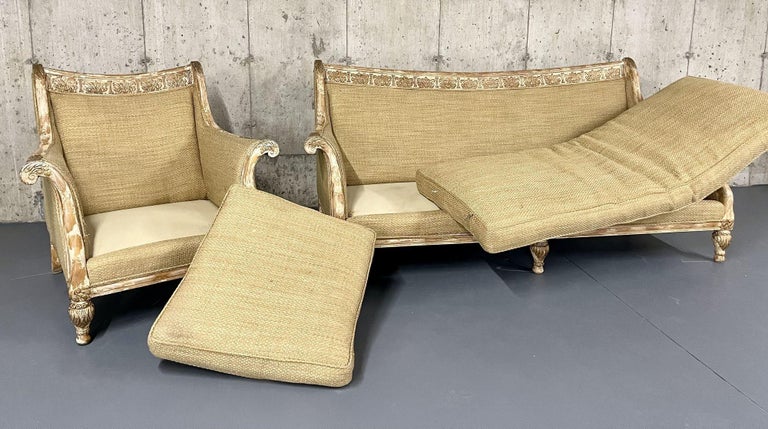 Gustavian, Italian Renaissance Style Distressed Paint, Sofa Set, Settee ...