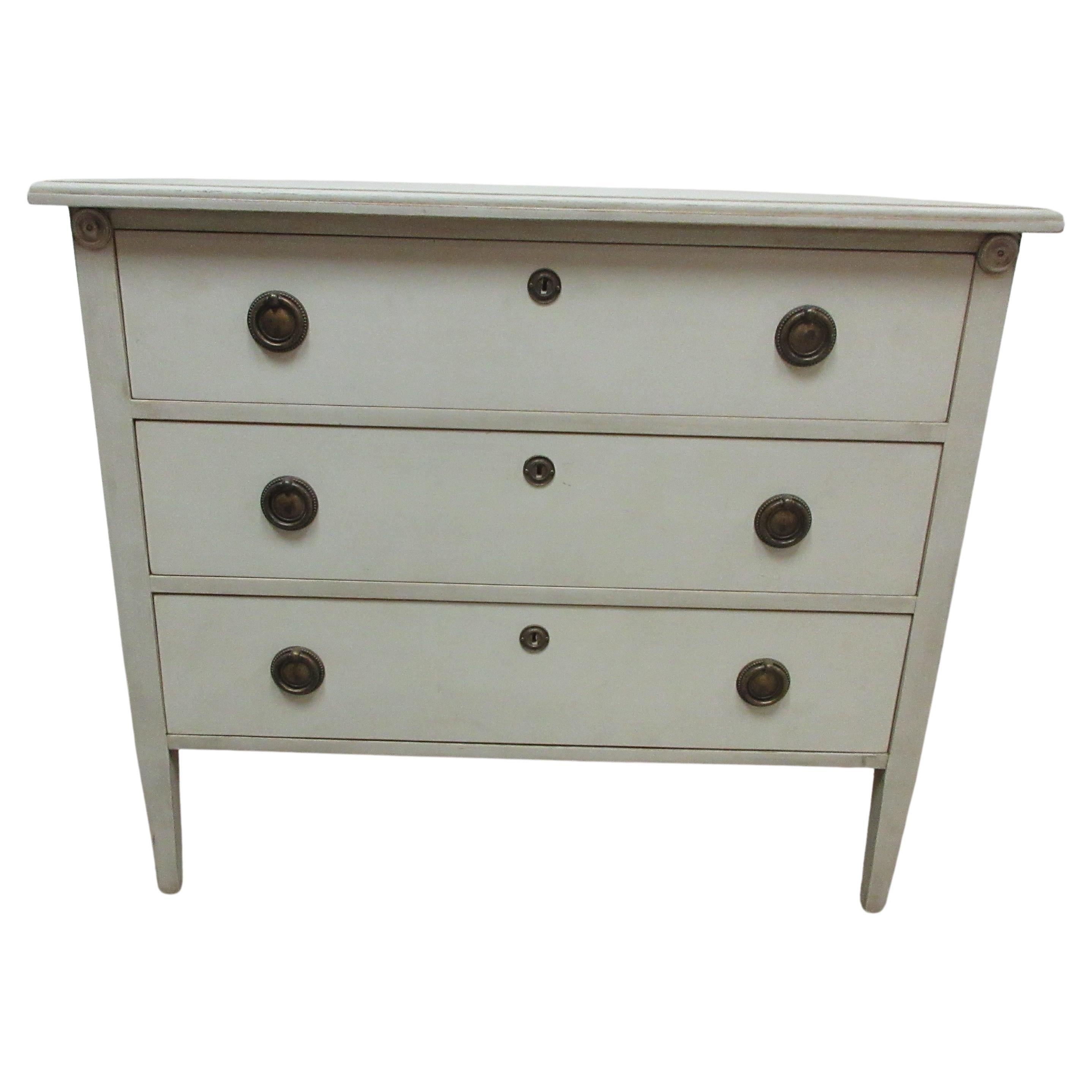 Gustavian Style 3 Drawer Chest at 1stDibs