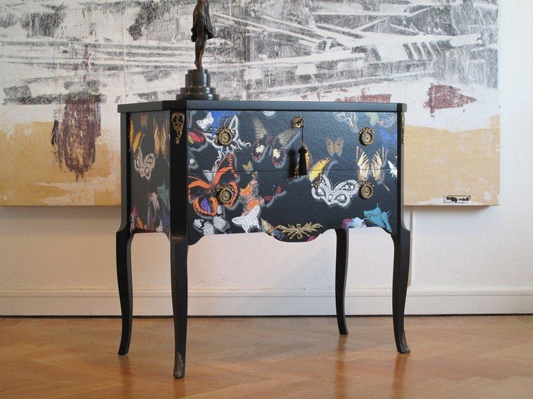 Gustavian Style Commode with Butterfly Christian Lacroix Design For ...