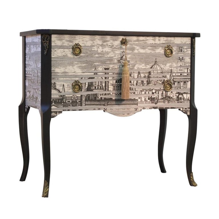 Gustavian Style Commode with Fornasetti Design of Ancient Rome at 1stDibs