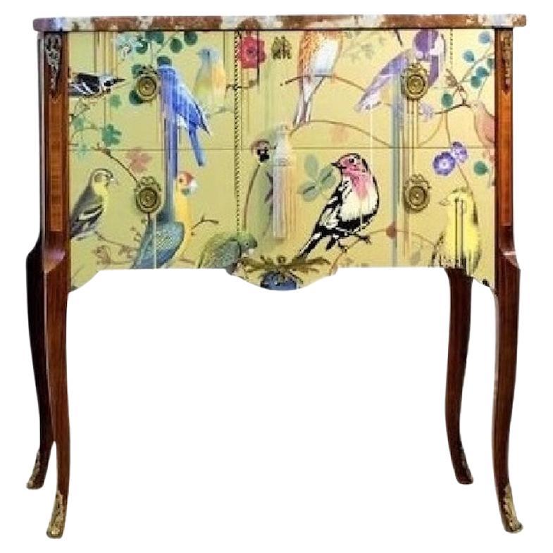 Gustavian Haupt Chest with Three Drawers in a Gold Christian Lacroix ...