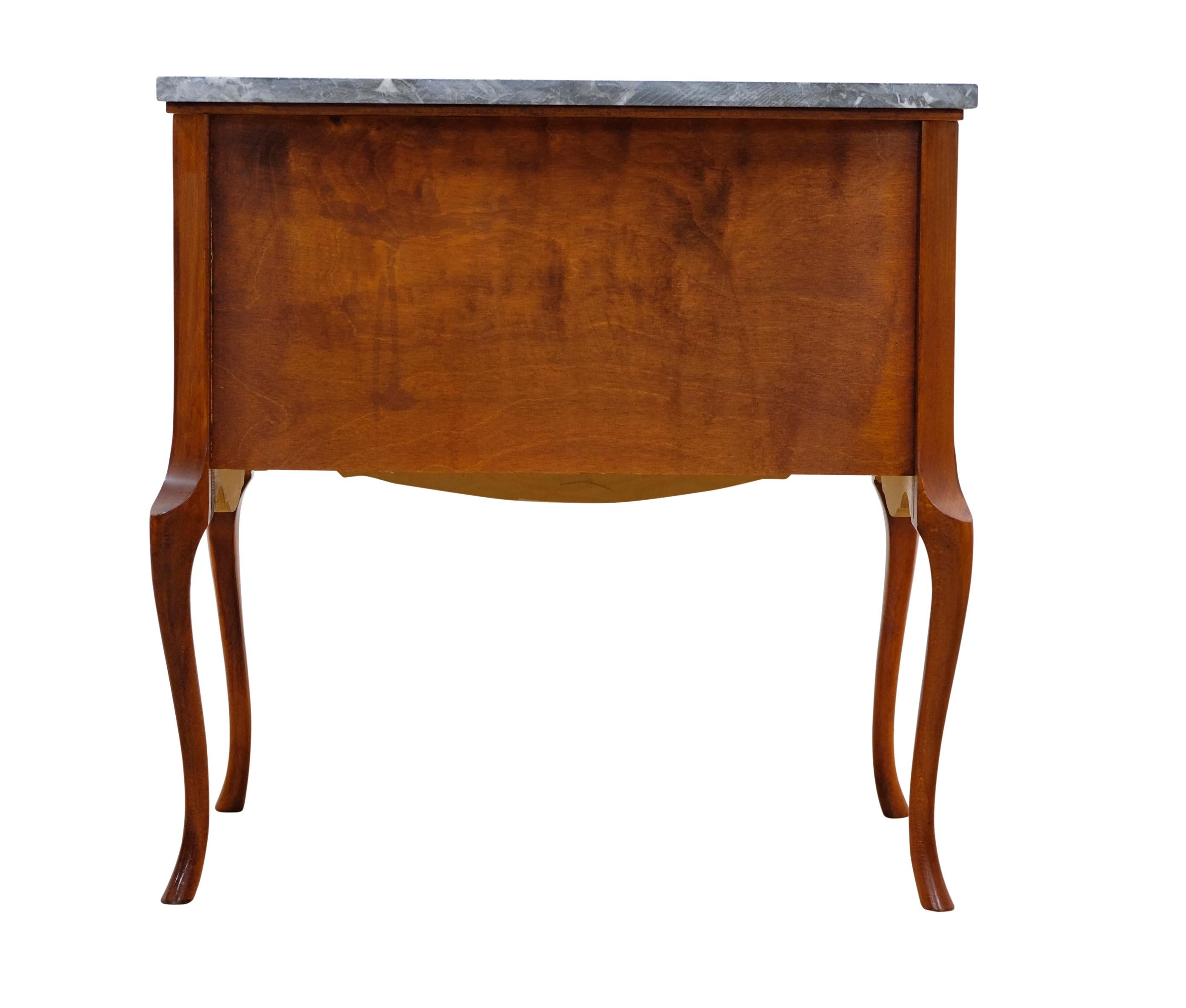 Gustavian Style Commode with natural marble top and Chinoiserie Design ...