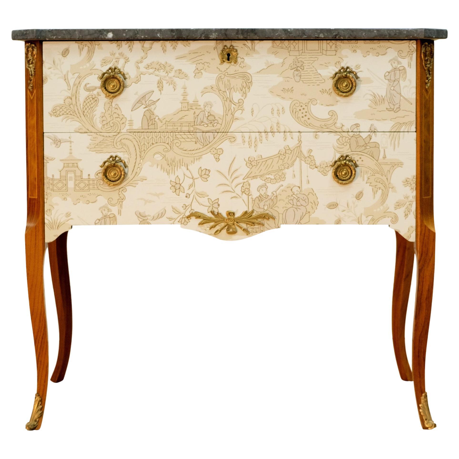 Gustavian Commode with Fornasetti Ancient Rome Design and Natural ...