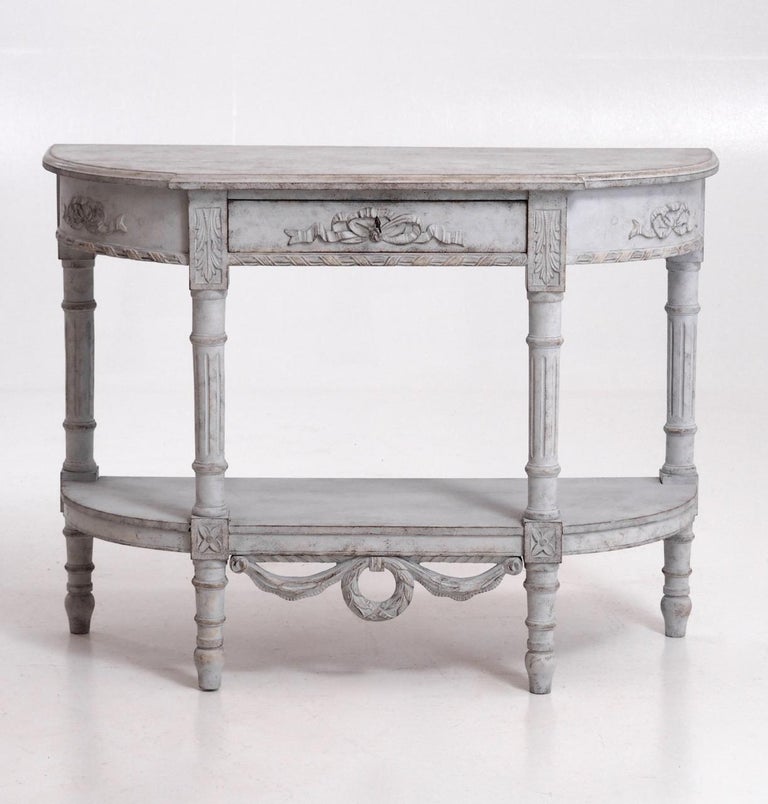 Gustavian Style Console Table, Richly Carved, Late 19th Century at 1stDibs