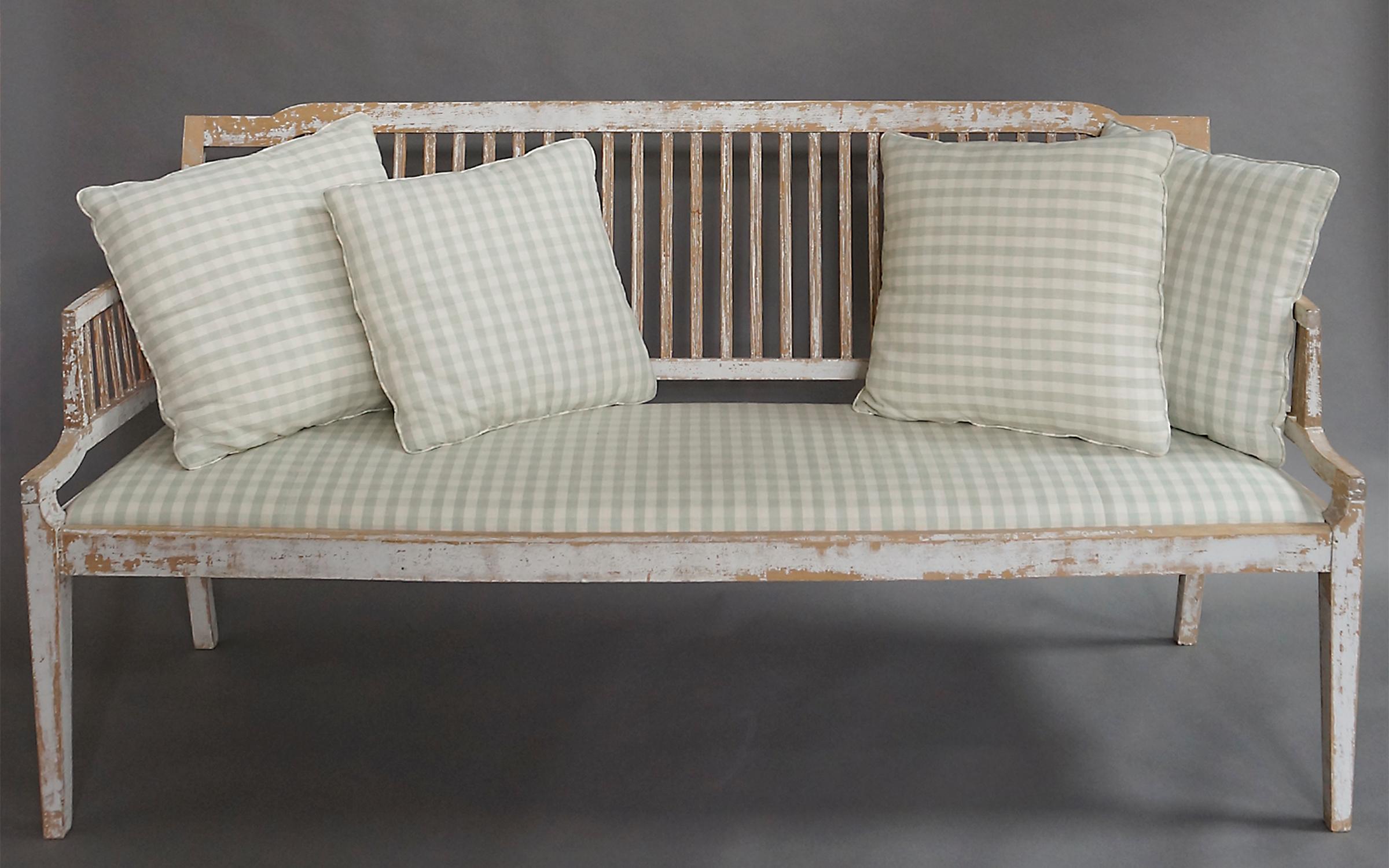 Gustavian Style Stick-Back Settee at 1stDibs