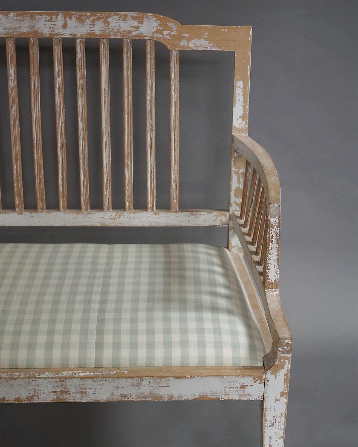 Gustavian Style Stick-Back Settee at 1stDibs