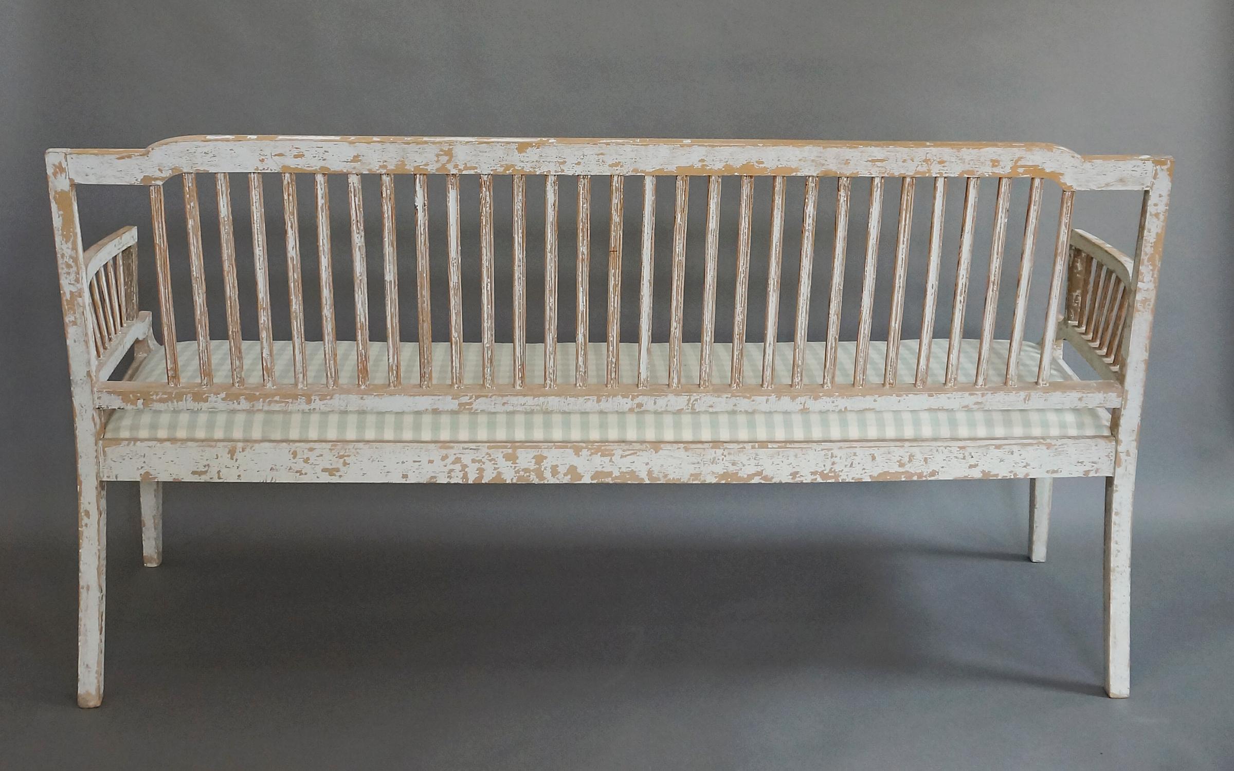 Gustavian Style Stick-Back Settee at 1stDibs