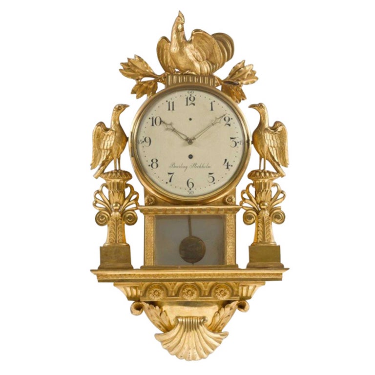 Gustavian Wall Clock at 1stDibs
