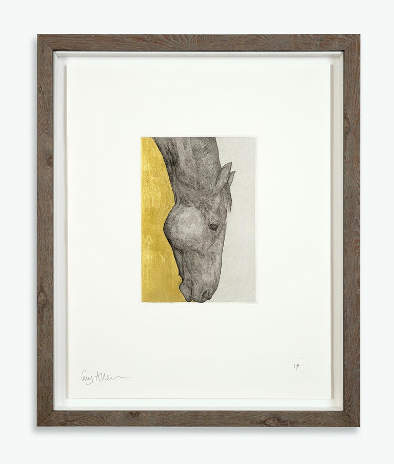 Guy Allen - Guy Allen, Grazing Horse Study Gold, Limited Edition ...