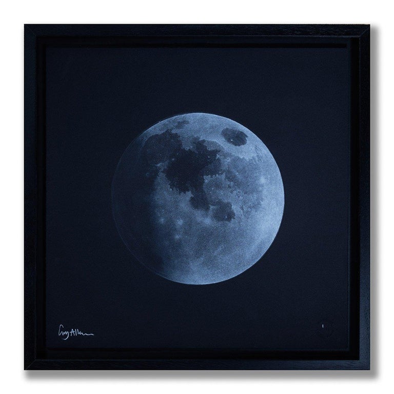 Guy Allen - Guy Allen Waxing Gibbous Moon with Wooden Frame For Sale at ...