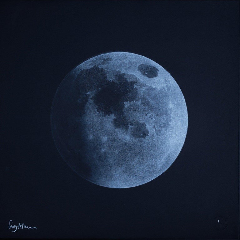 Guy Allen - Waxing Gibbous Moon by Guy Allen. Print from acid etching ...
