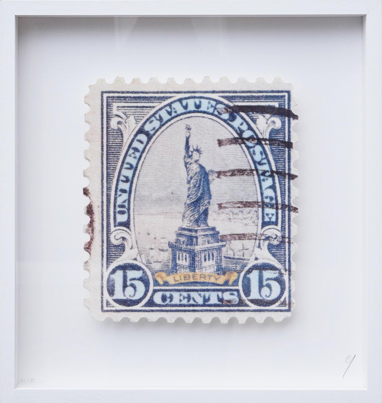 Guy Gee - Contemporary Minimalist American 15 Cents Postage Stamp Print ...