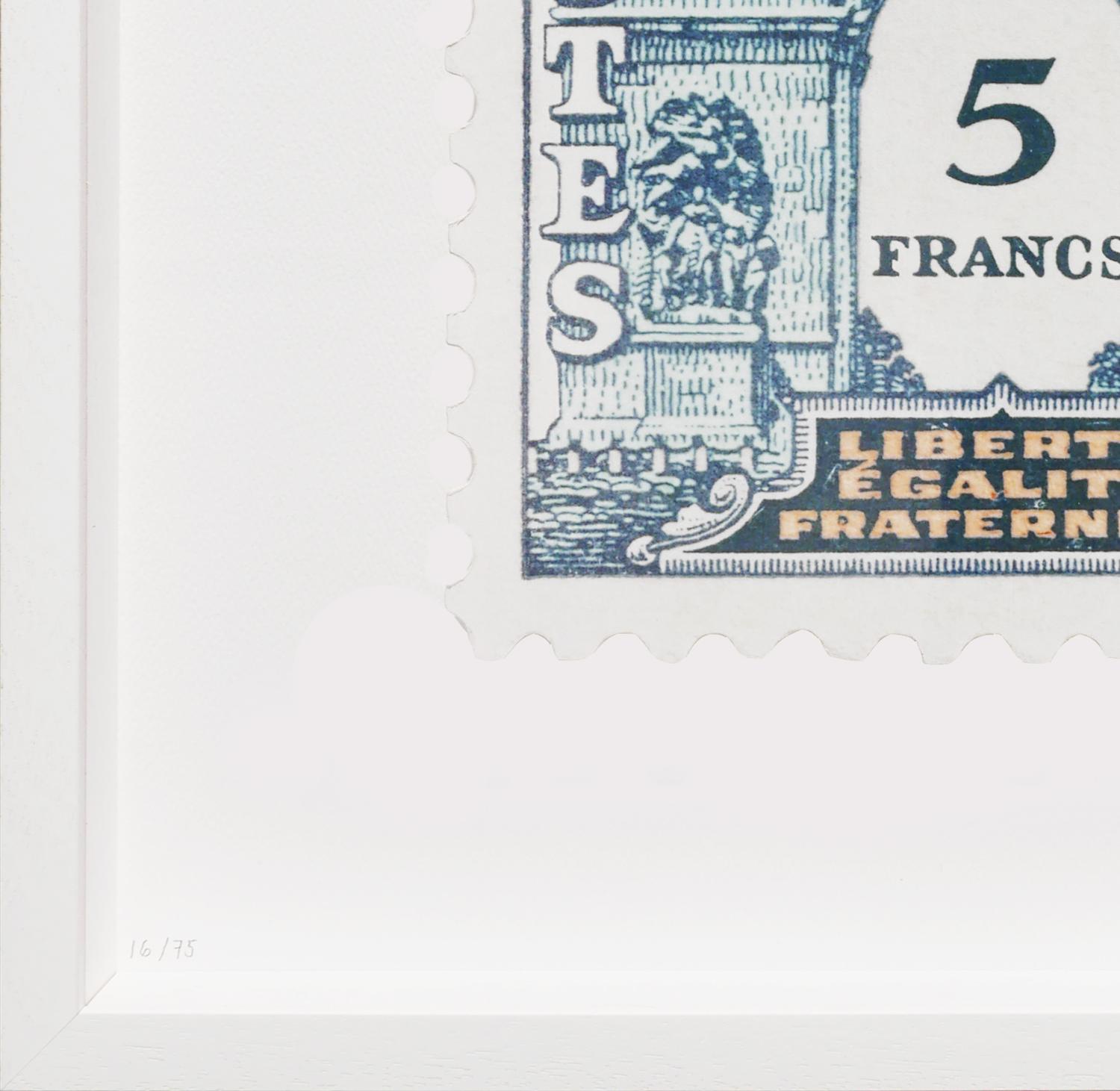Guy Gee - Contemporary Minimalist French 5 Francs Postage Stamp Print ...