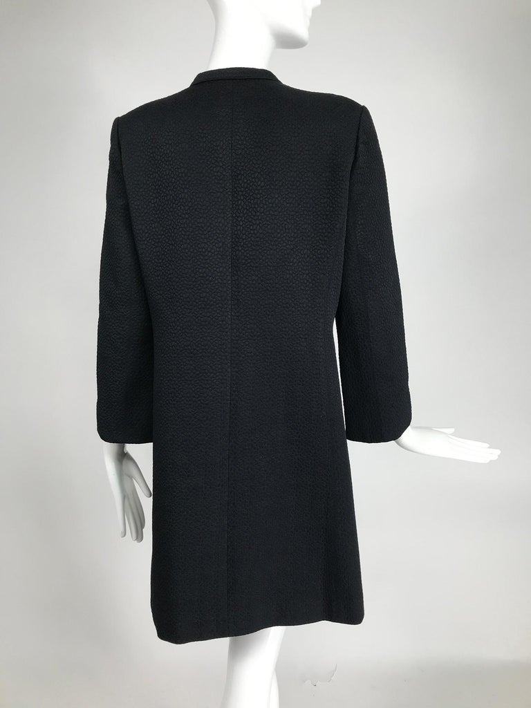 Guy Laroche Paris Collection Black Cloque Coat with Hooks at Front For ...