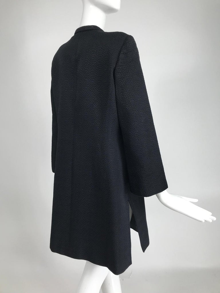 Guy Laroche Paris Collection Black Cloque Coat with Hooks at Front For ...