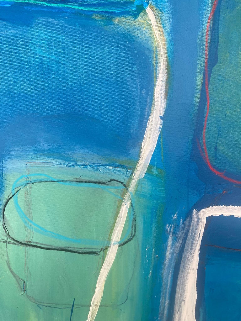 Guy Lyman - Blue Rondo (Contemporary Multimedia Abstract Painting) For ...