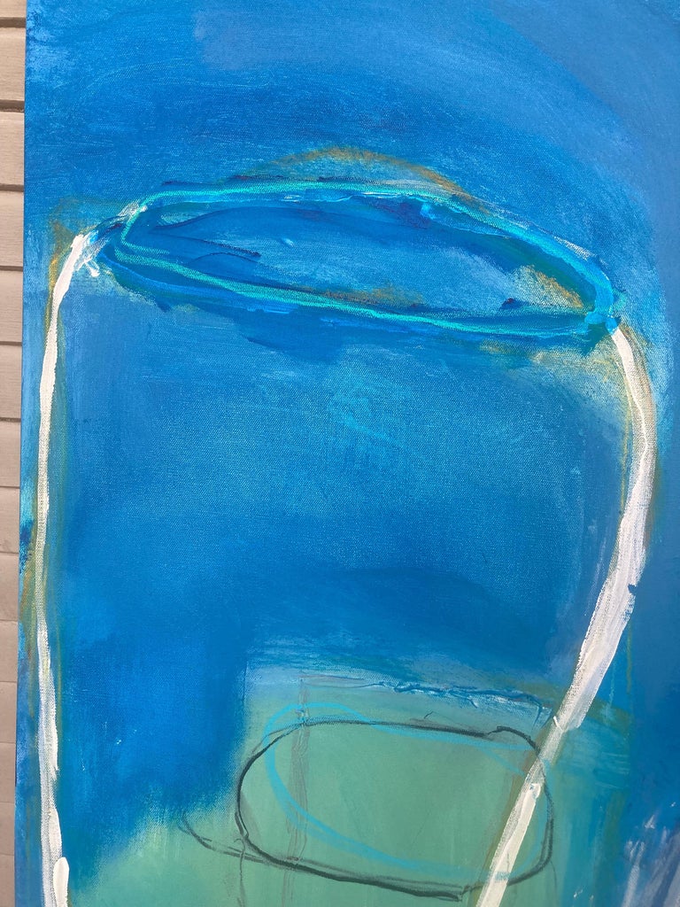 Guy Lyman - Blue Rondo (Contemporary Multimedia Abstract Painting) For ...