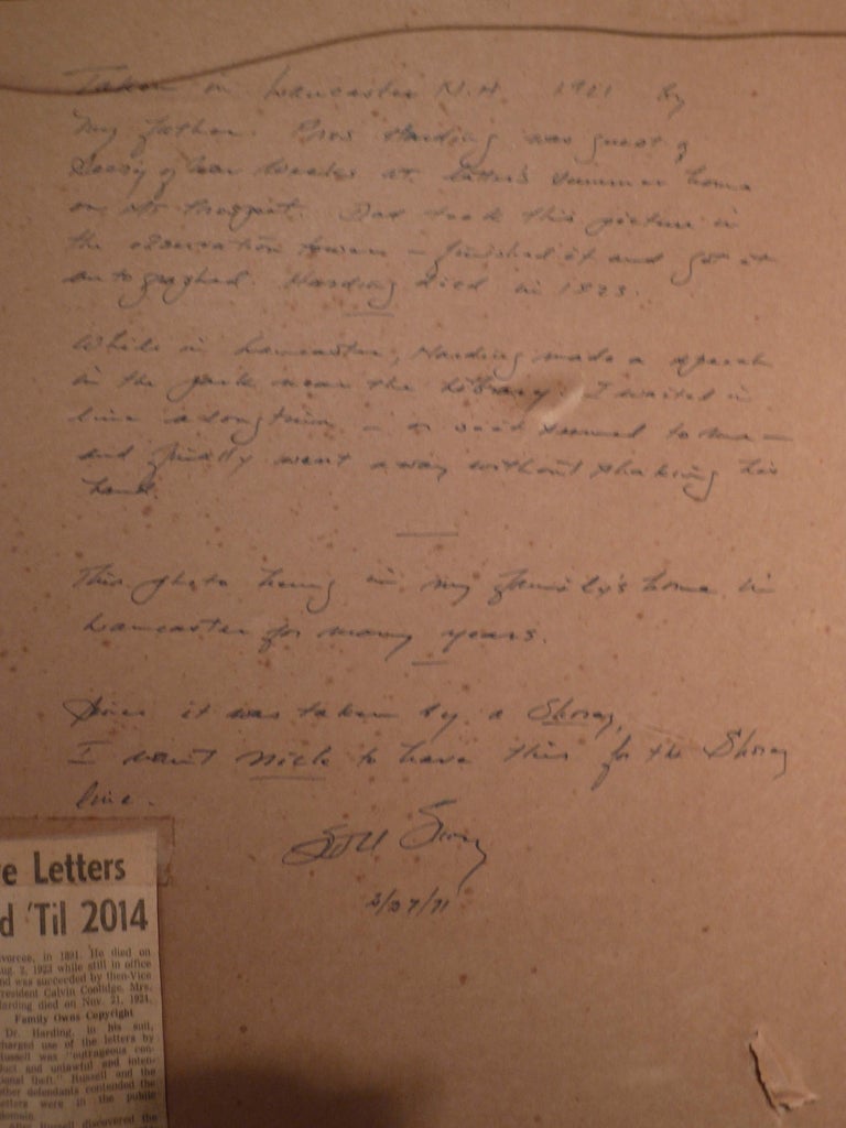 Charles Urban Shorey - WARREN G. HARDING SIGNED, INSCRIBED AND DATED ...