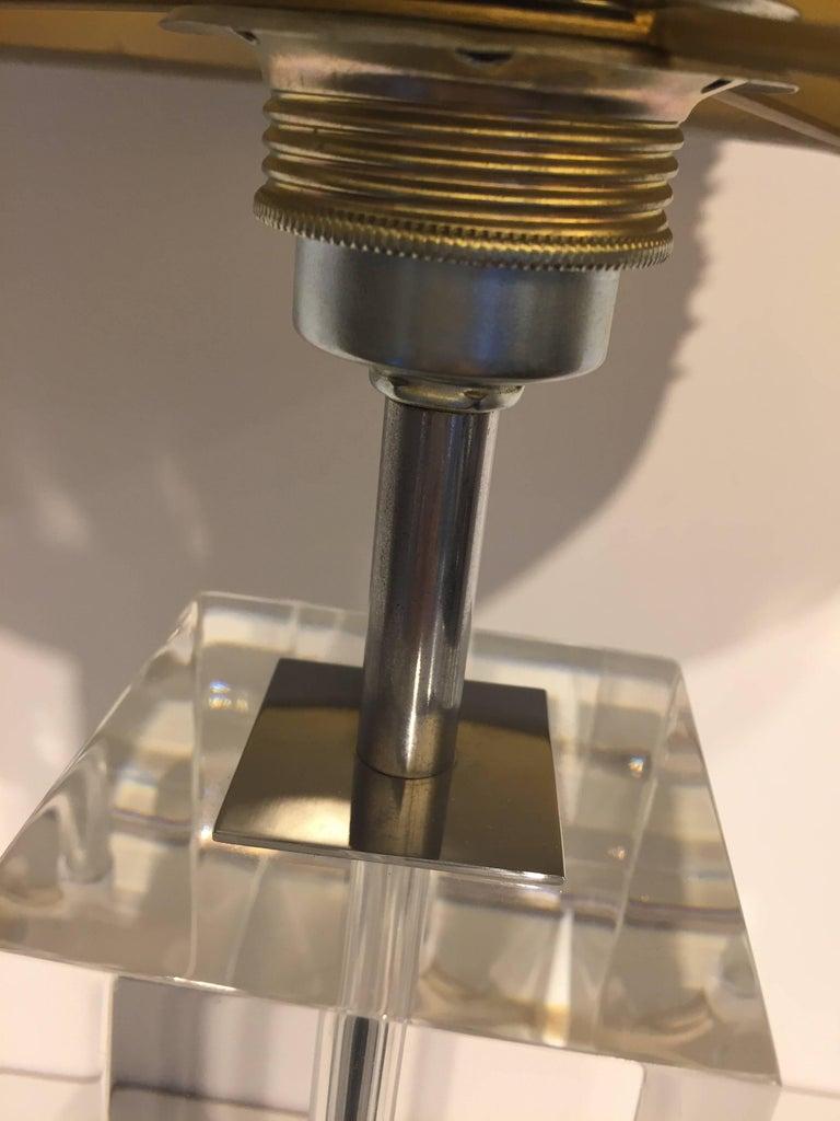 Guzzini Italy Table Light Plexiglass with Hand Embroidered Silk ...