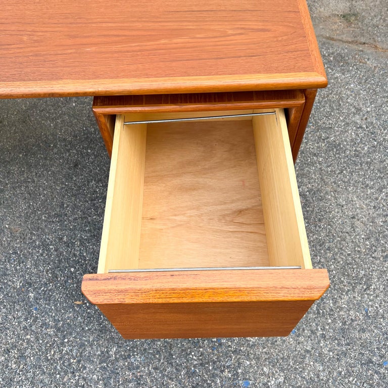 G.V. Gasvig for GV Mobler Danish Modern Floating Drawer Teak Writing ...