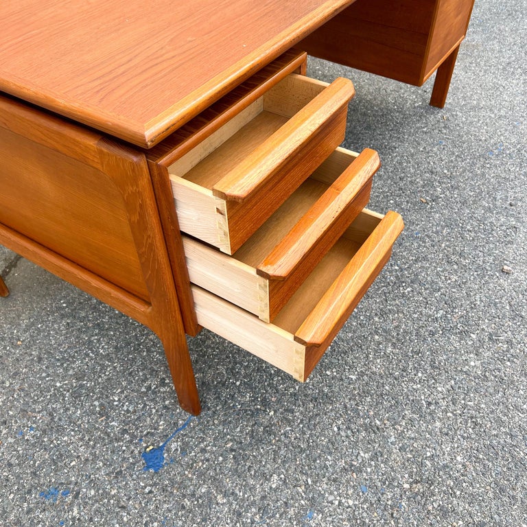 G.V. Gasvig for GV Mobler Danish Modern Floating Drawer Teak Writing ...