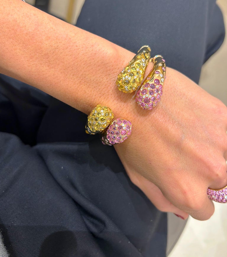 g.Verdi for Cellini 18k RG Bracelet with 7.53cts Pink Sapphire, .89cts ...