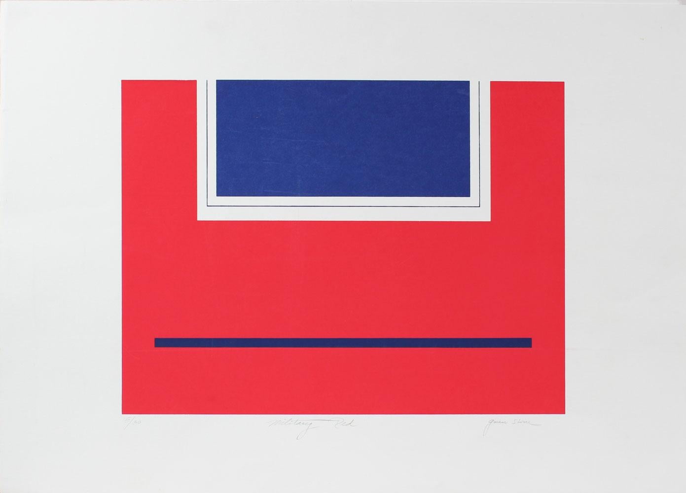 Gwen Stone - "Military Red" Geometric Abstract Serigraph, Circa Late ...