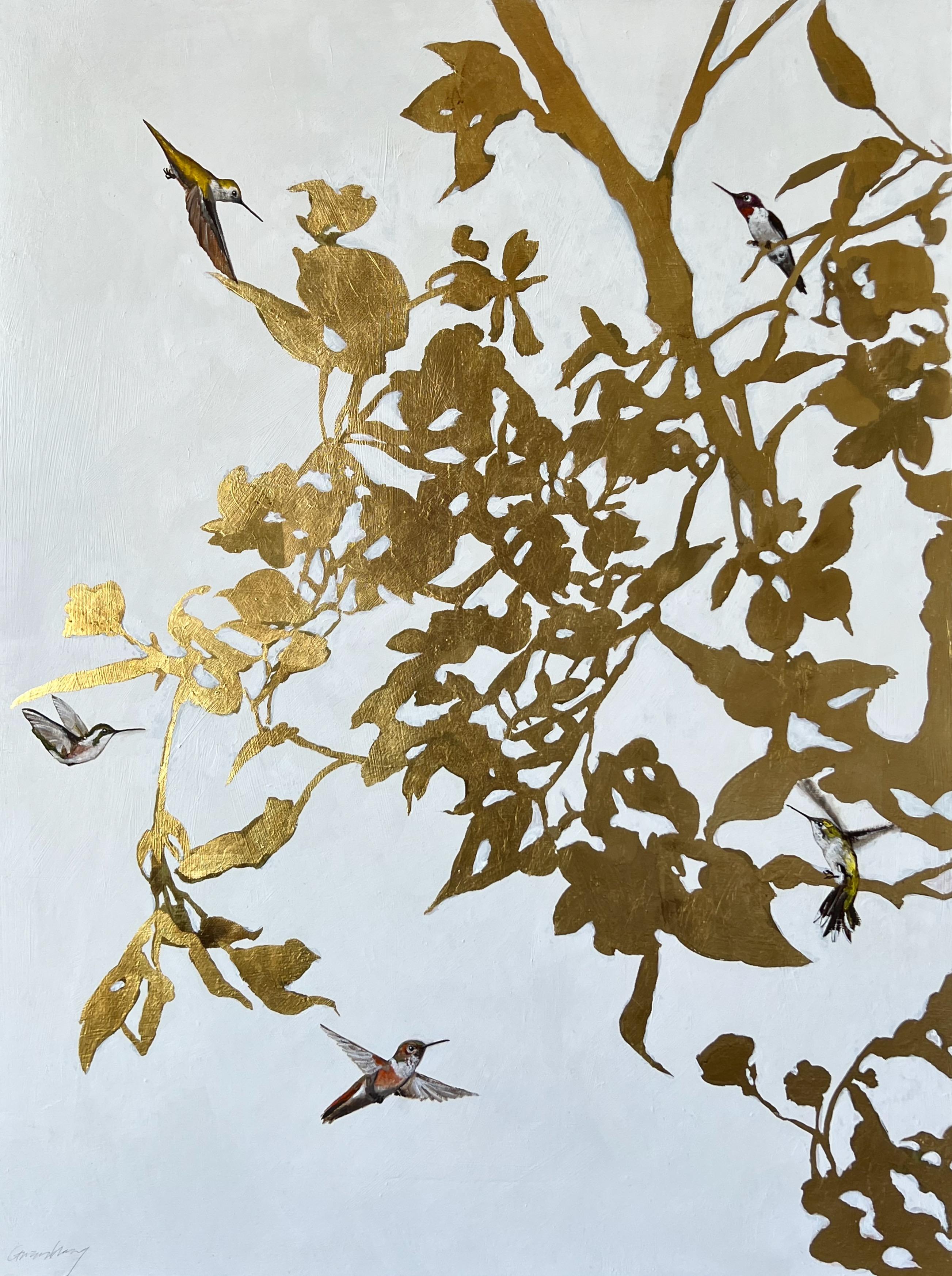 Yiching Chen - Cherry Tree I, Contemporary Nihonga (Japanese Painting ...