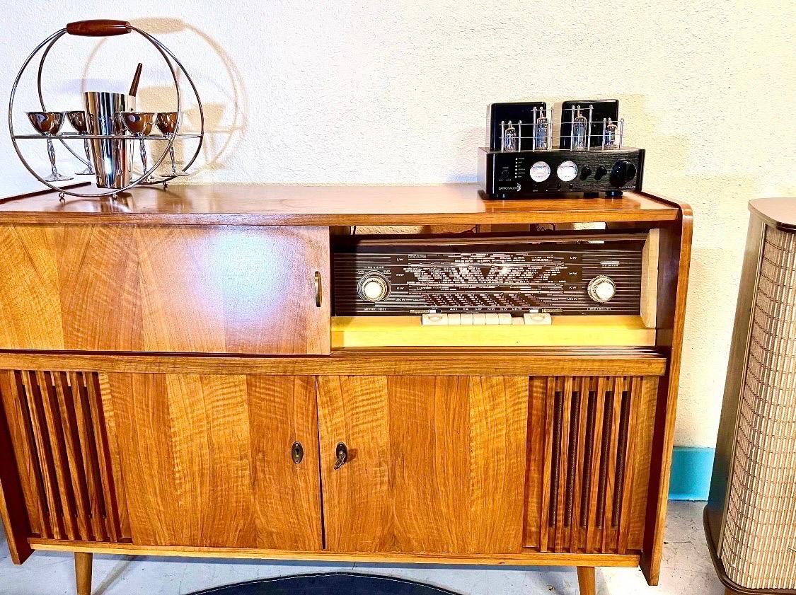 Gws220 Mid-Century Modern Stereo Console Blaupunkt Cabinet Record ...