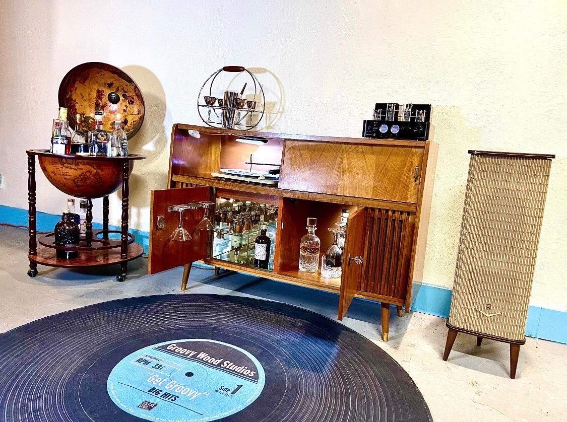 Mid-Century Modern Stereo Console Blaupunkt Cabinet Record Player ...