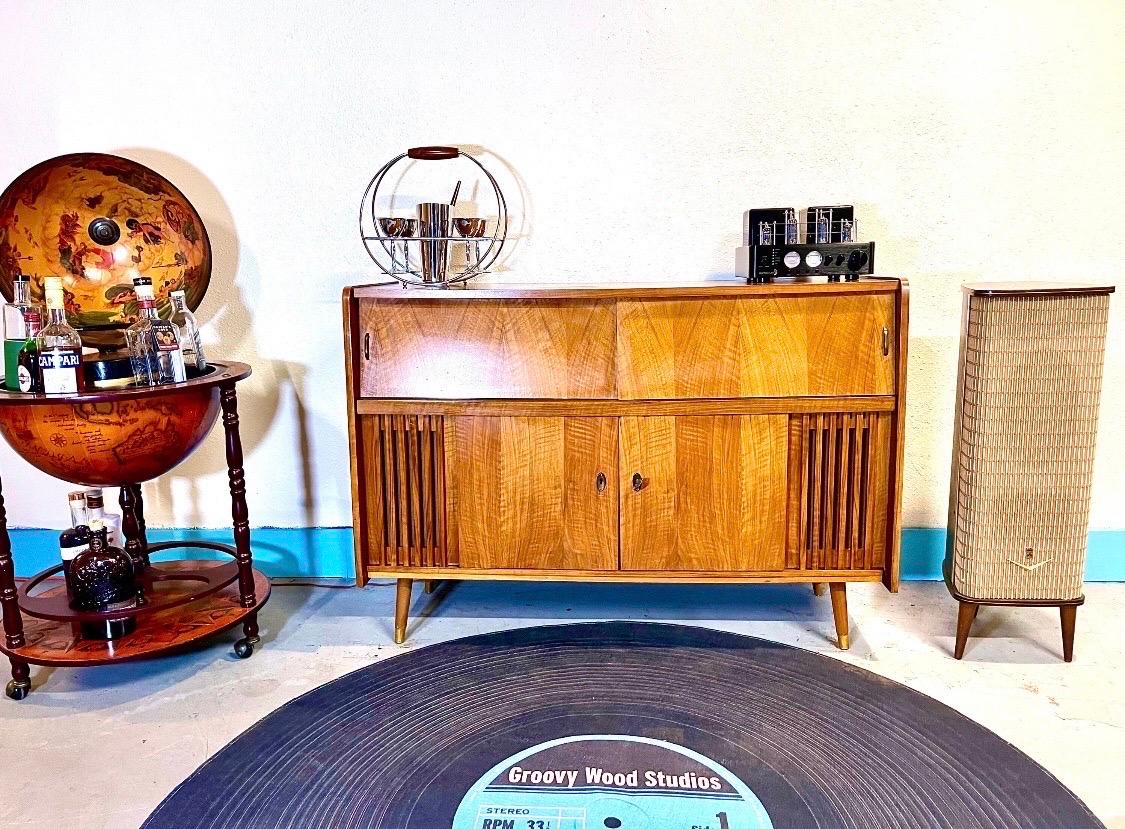 Gws220 Mid-Century Modern Stereo Console Blaupunkt Cabinet Record ...