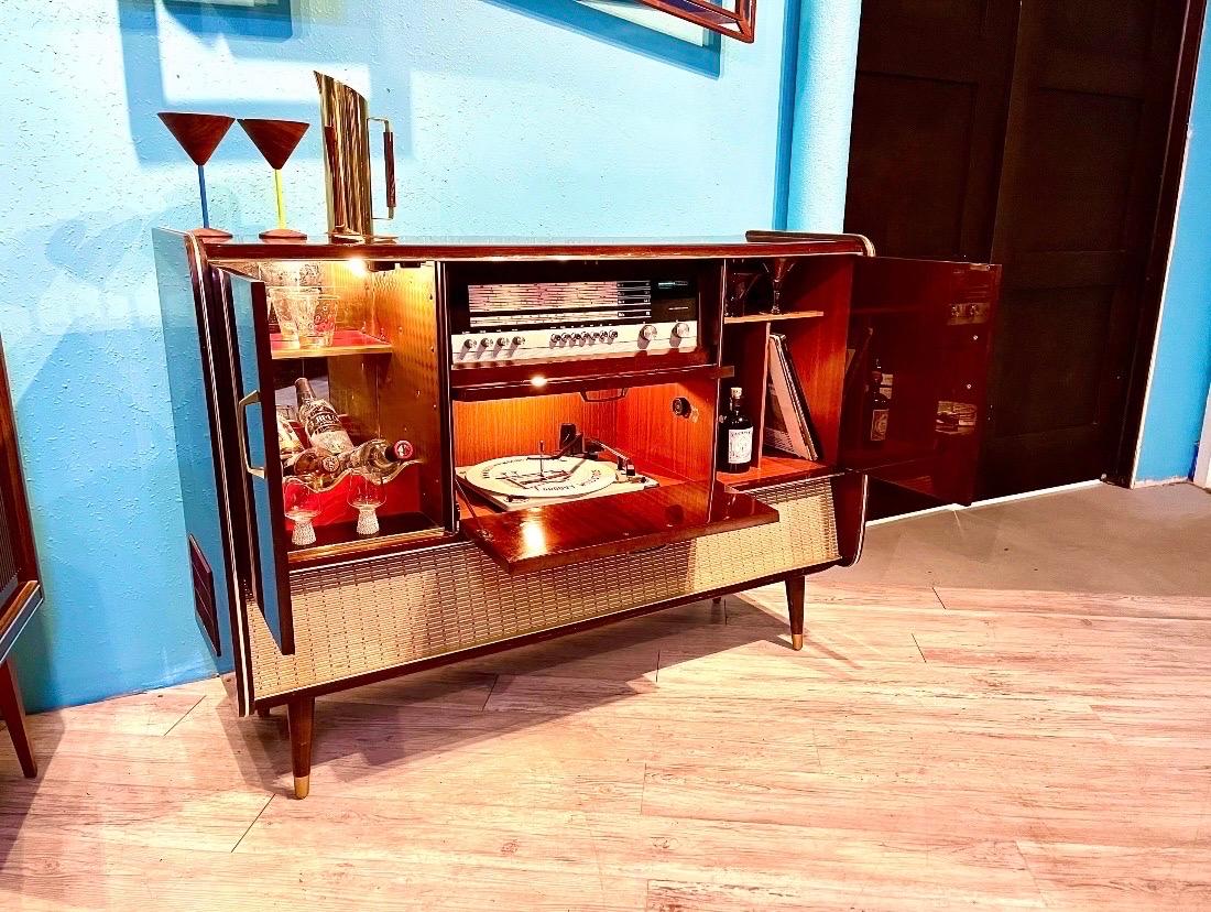 GWS228 Mid-Century Modern Stereo Console Cabinet Record Player ...