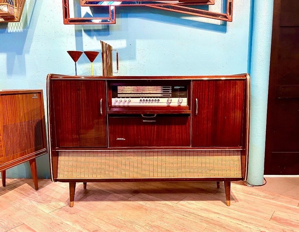 GWS228 Mid-Century Modern Stereo Console Cabinet Record Player ...