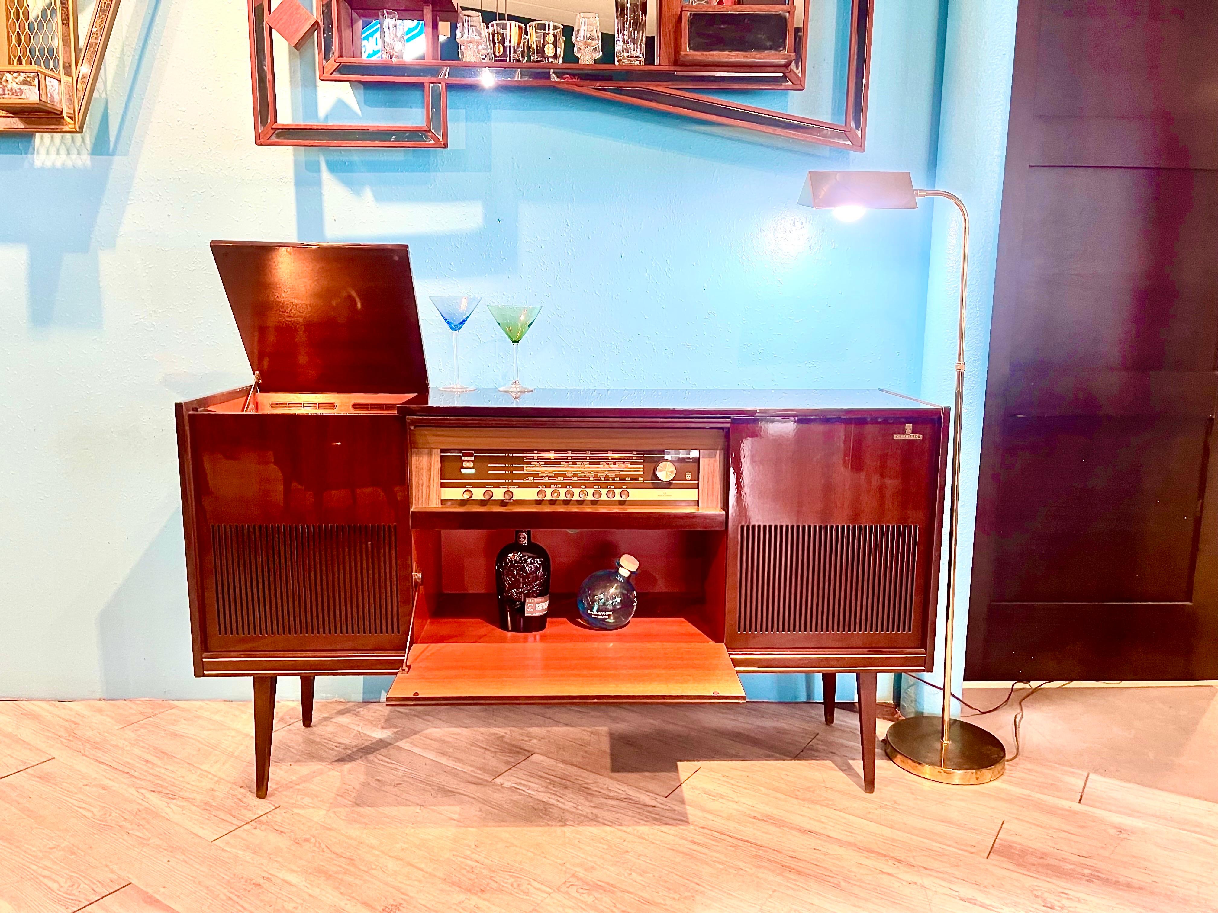 Gws243 Mid-Century Modern Stereo Console Cabinet Record Player ...