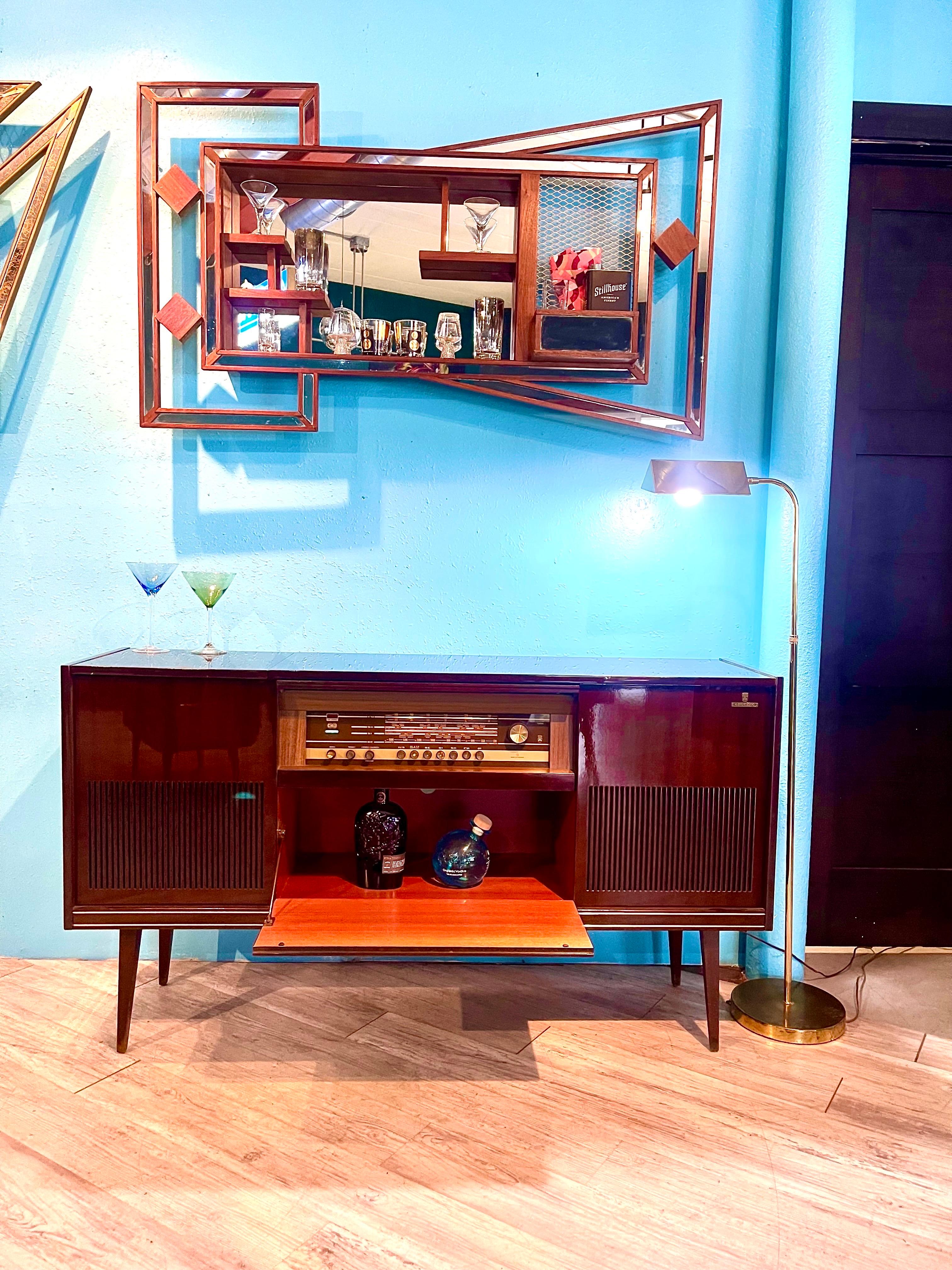 Gws243 Mid-Century Modern Stereo Console Cabinet Record Player ...