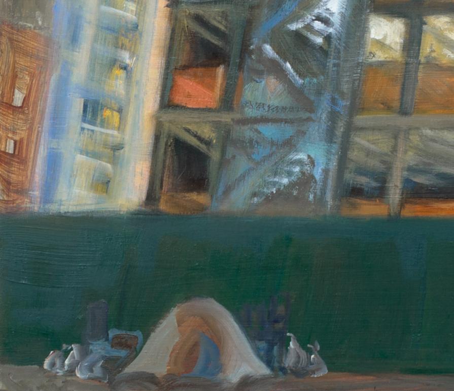 Gwyneth Leech - Spiral Rising with Encampment, Night View from West ...